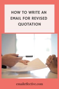 How To Write an Email For Revised Quotation